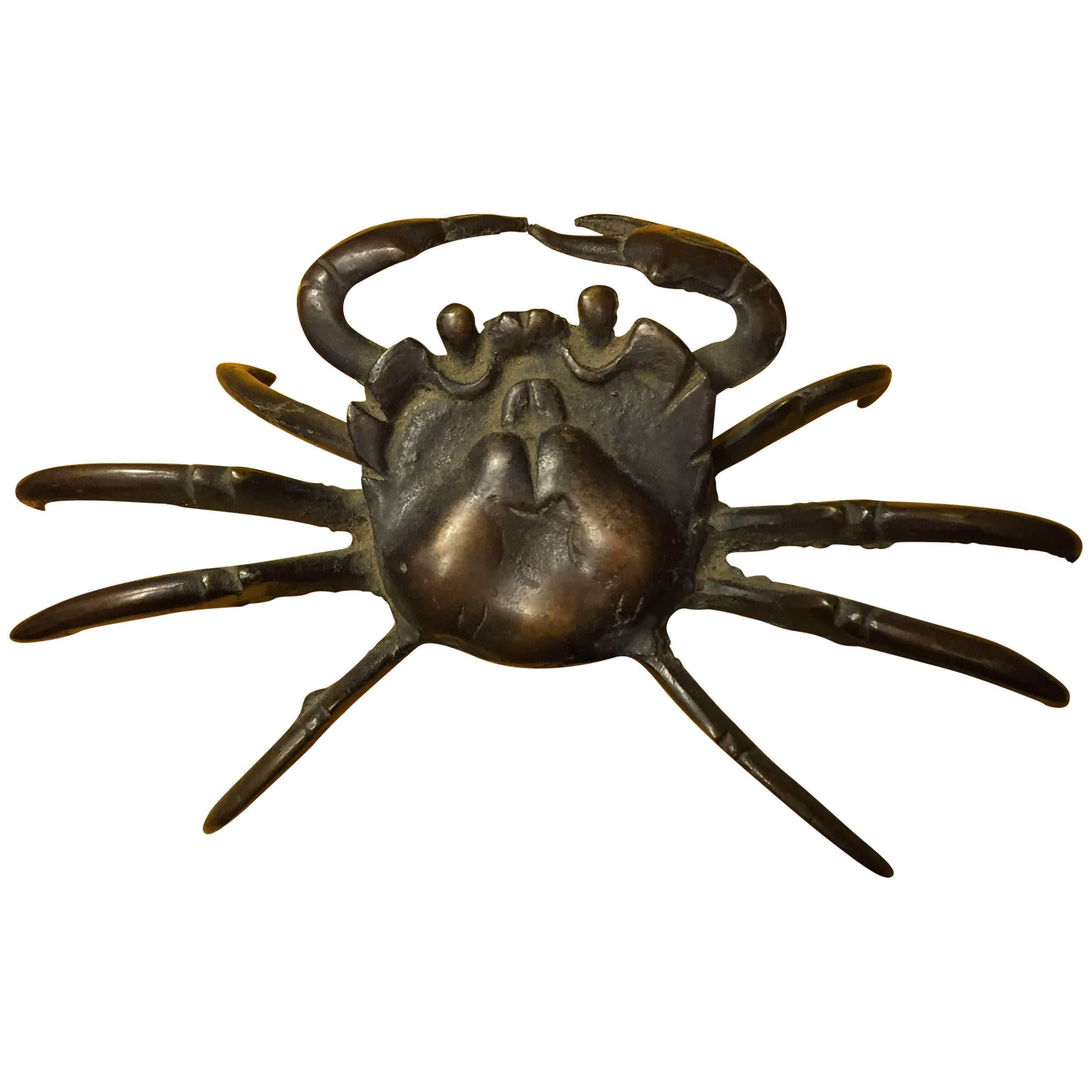 Japanese Antique Cast Copper, Ten Legged Crab 100 Year Okimono ...