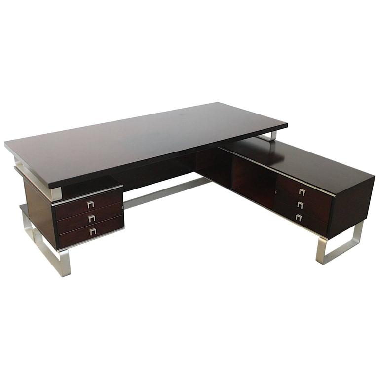 Italian Mahogany Executive Desk by Abbondinterni at 1stdibs