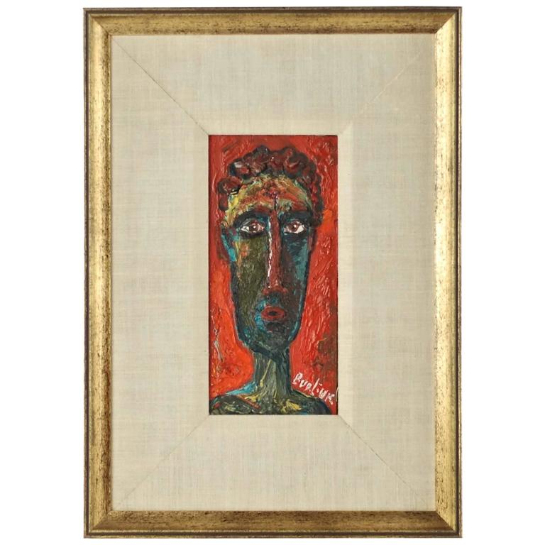 20th Century David Burliuk Neo-Primitive Portrait For Sale at 1stdibs