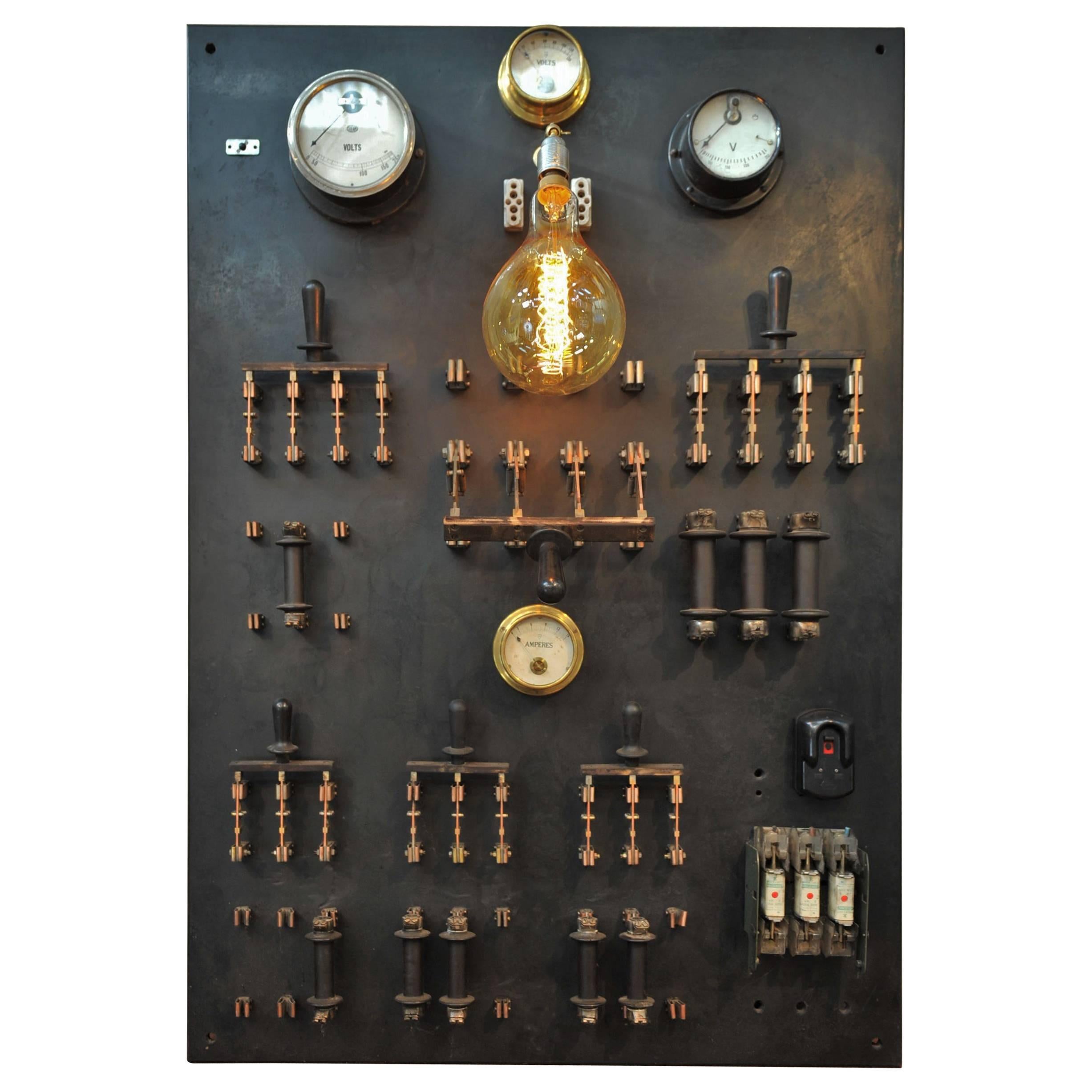 1940s French Factory Switchboard Industrial Wall Light at 1stDibs ...