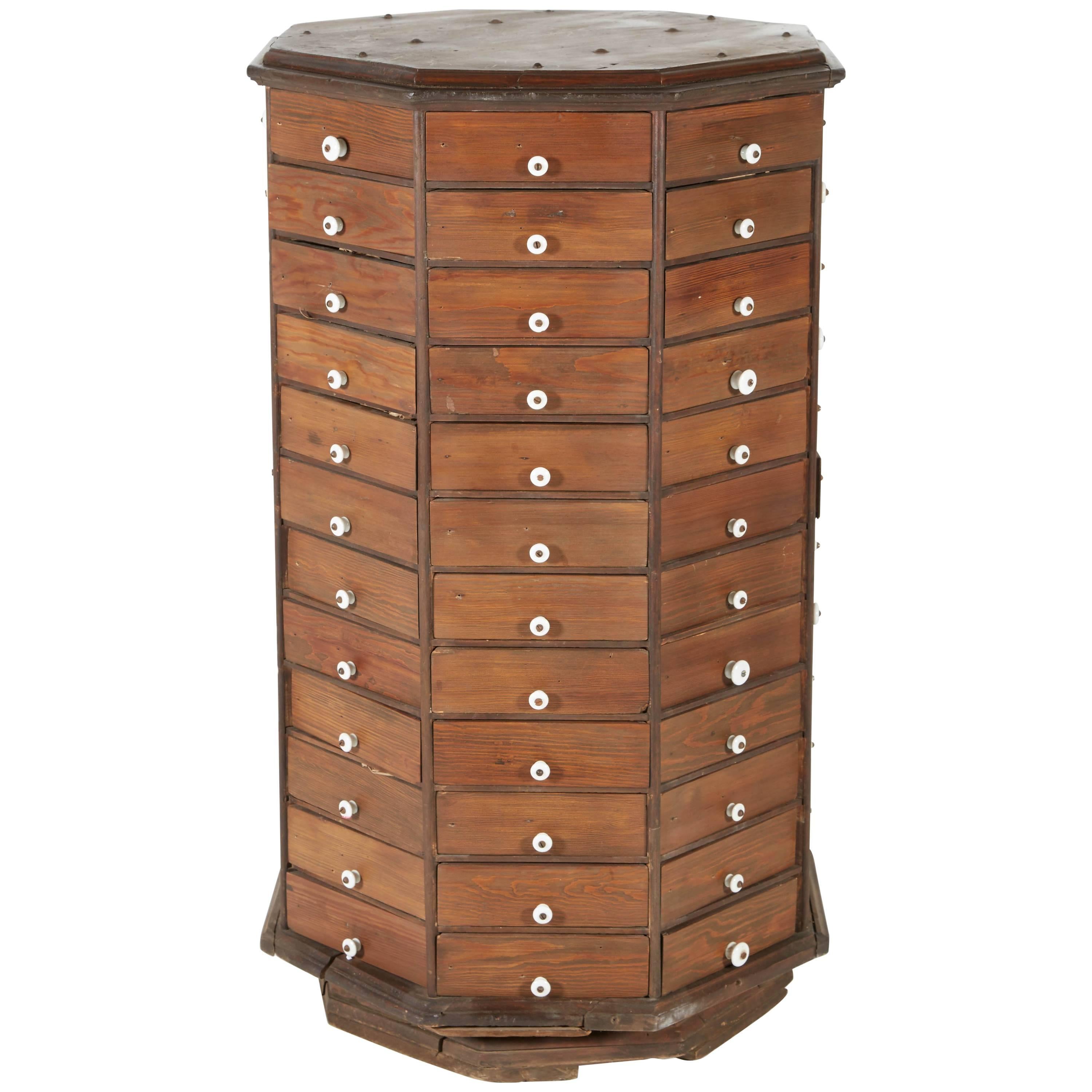 Pine Octagonal Dry Goods Cabinet For Sale at 1stDibs