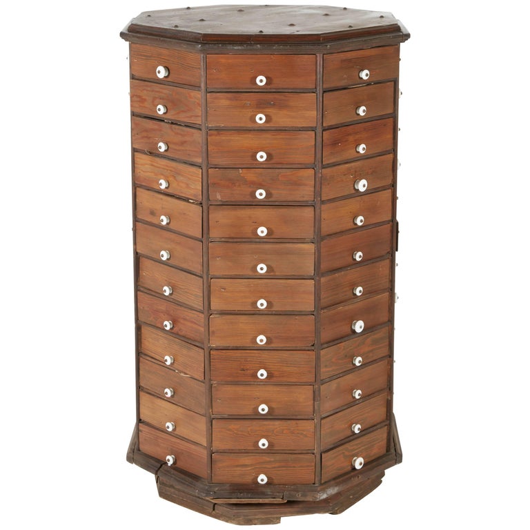 Pine Octagonal Dry Goods Cabinet For Sale at 1stDibs