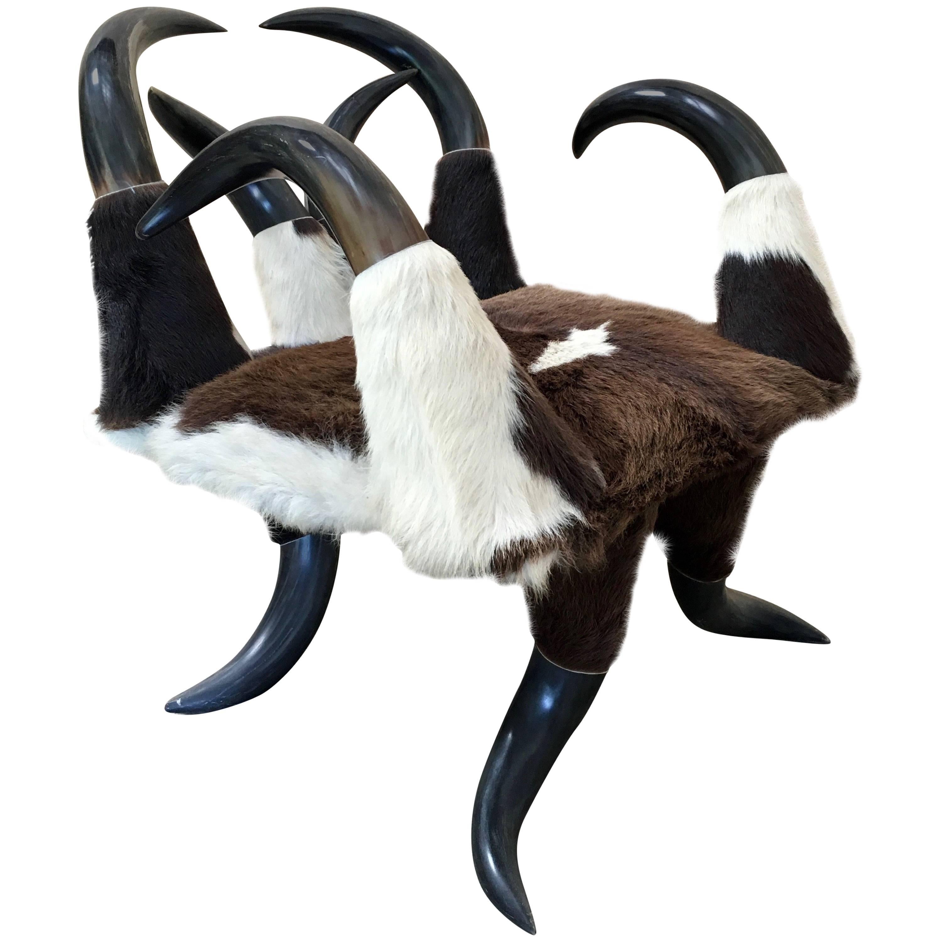 Vintage Cowhide Steer Horn Chair at 1stDibs