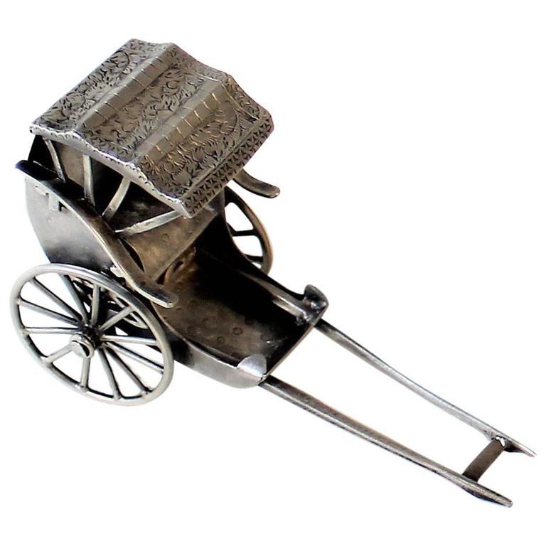 19th Century Chinese Export Silver Rickshaw by Luen Wo of Shanghai at ...