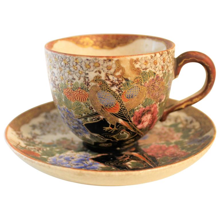 Japanese Meiji Period Tea Cup and Saucer at 1stDibs