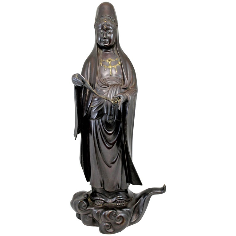 Japanese Meiji Bronze Figure of a Woman with Scroll at 1stDibs ...