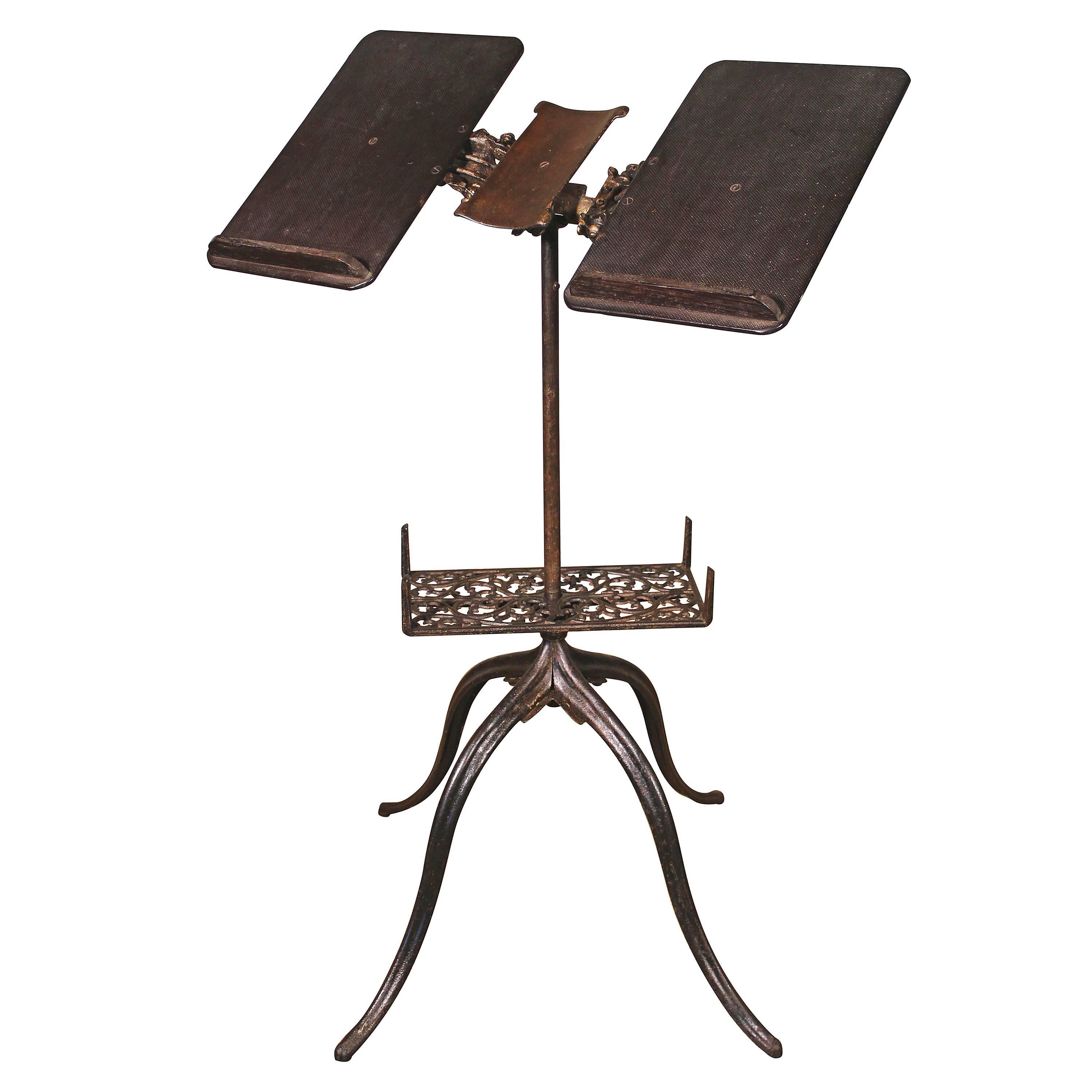Book Stand Vintage Antique Ornate Cast Iron Adjustable Bible ...