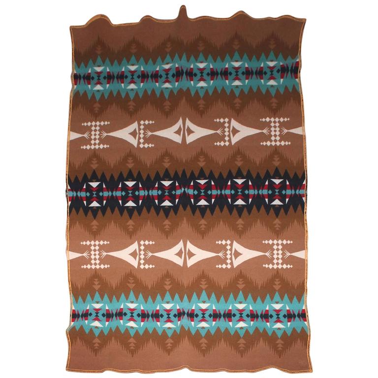 Amazing Cayuse Pendleton Indian Design Camp Blanket at 1stDibs