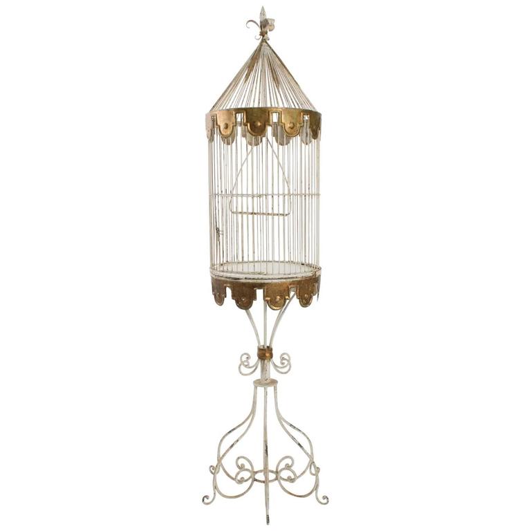 Large Gilded Birdcage on Pedestal at 1stDibs | gilded bird cage