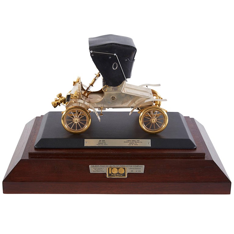 Rare Sterling Silver and Gold 1903 Scale Model "A" Ford with Diamonds ...
