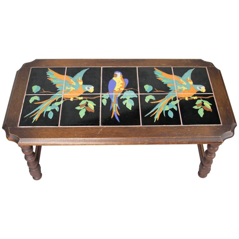 1920s Hard to Find Long Tiled Coffee Table by Taylor Tile Company at ...