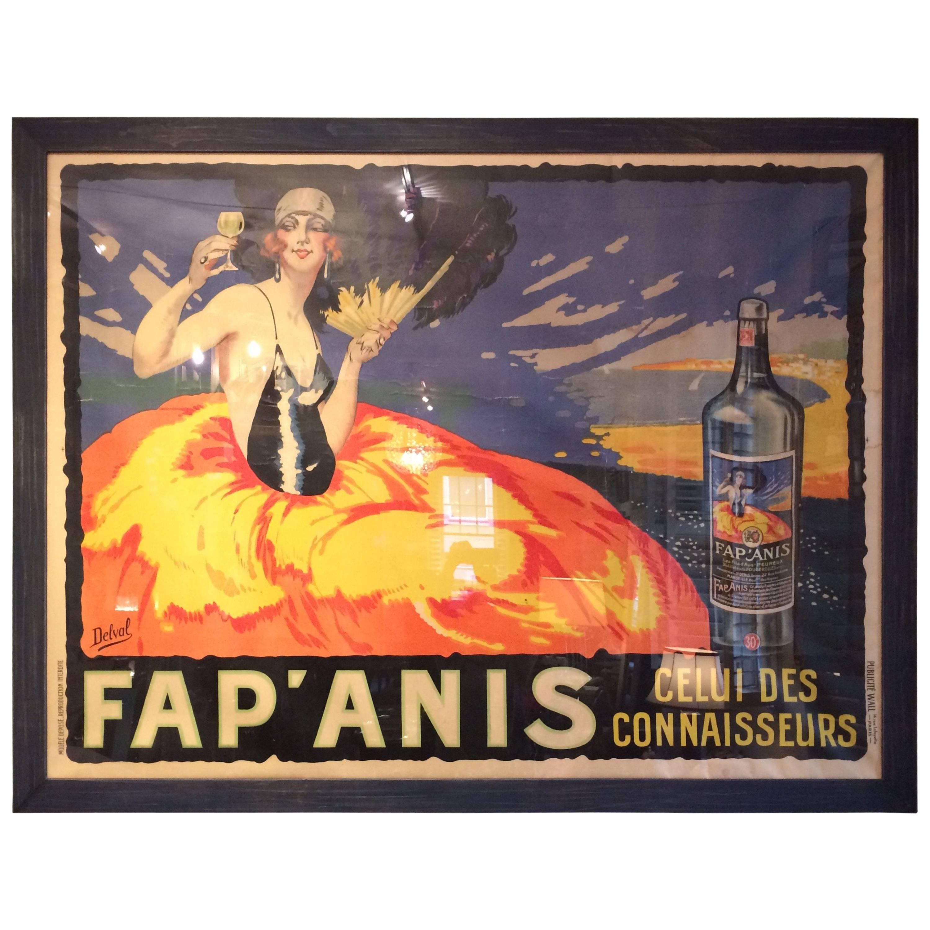 Impressive Bold Framed Vintage French Poster at 1stDibs