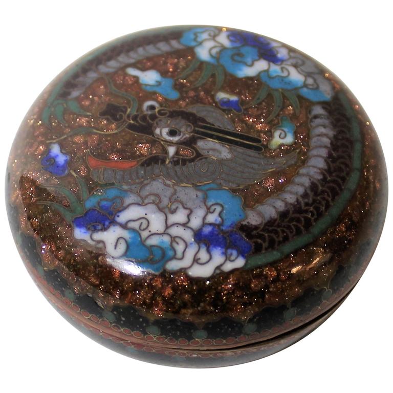 Japanese Meiji Period Cloisonne Trinket or Pill Box For Sale at 1stDibs