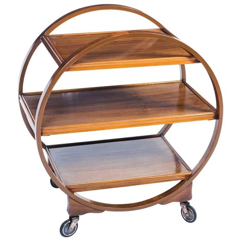 Original 1930s Art Deco English Circular Drinks Trolley Cart at 1stDibs
