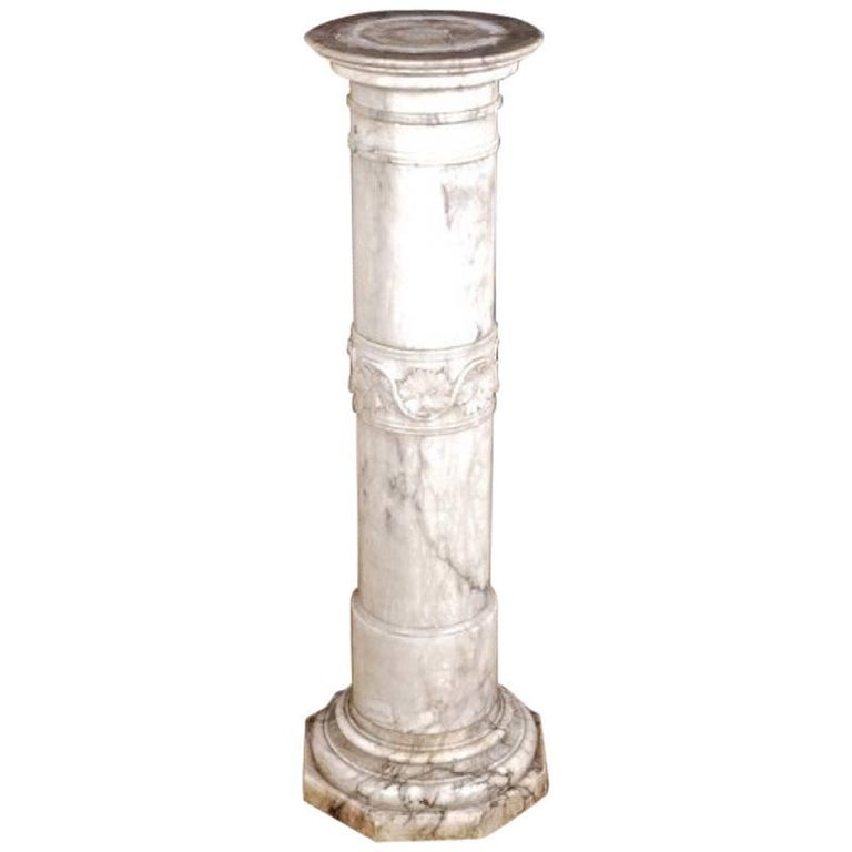 19th Century, Napoleon III Style White Marble Column For Sale at 1stDibs