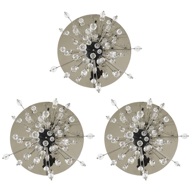 Up to Two Lobmeyr Metropolitan Opera Sputnik Met Crystal Scones Flush ...
