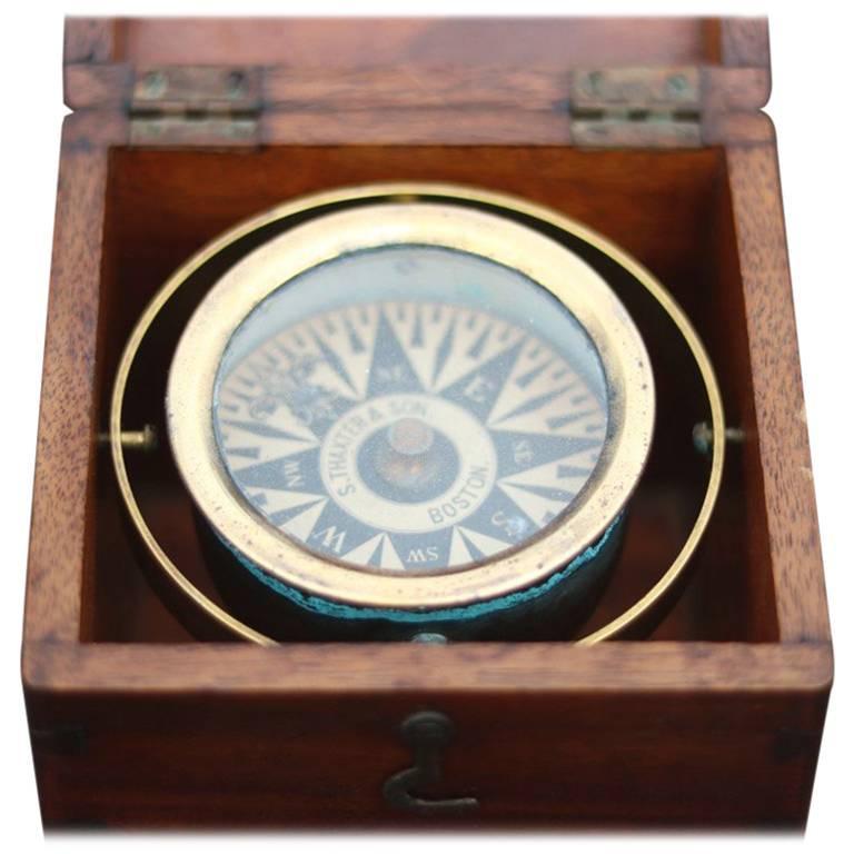 Antique Box Compass by Thaxter at 1stDibs
