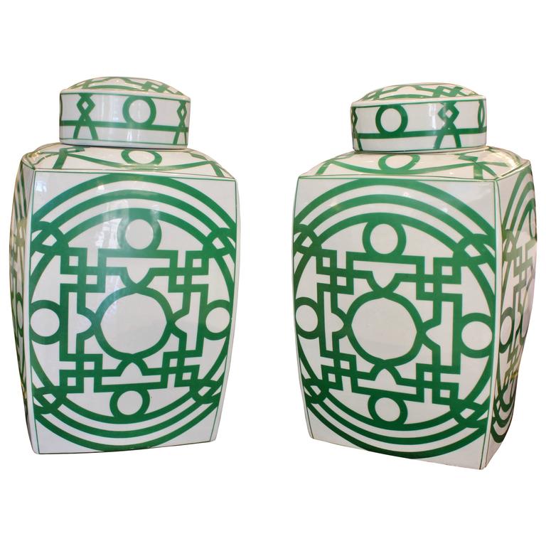 Contemporary Jasper Square Jars at 1stDibs