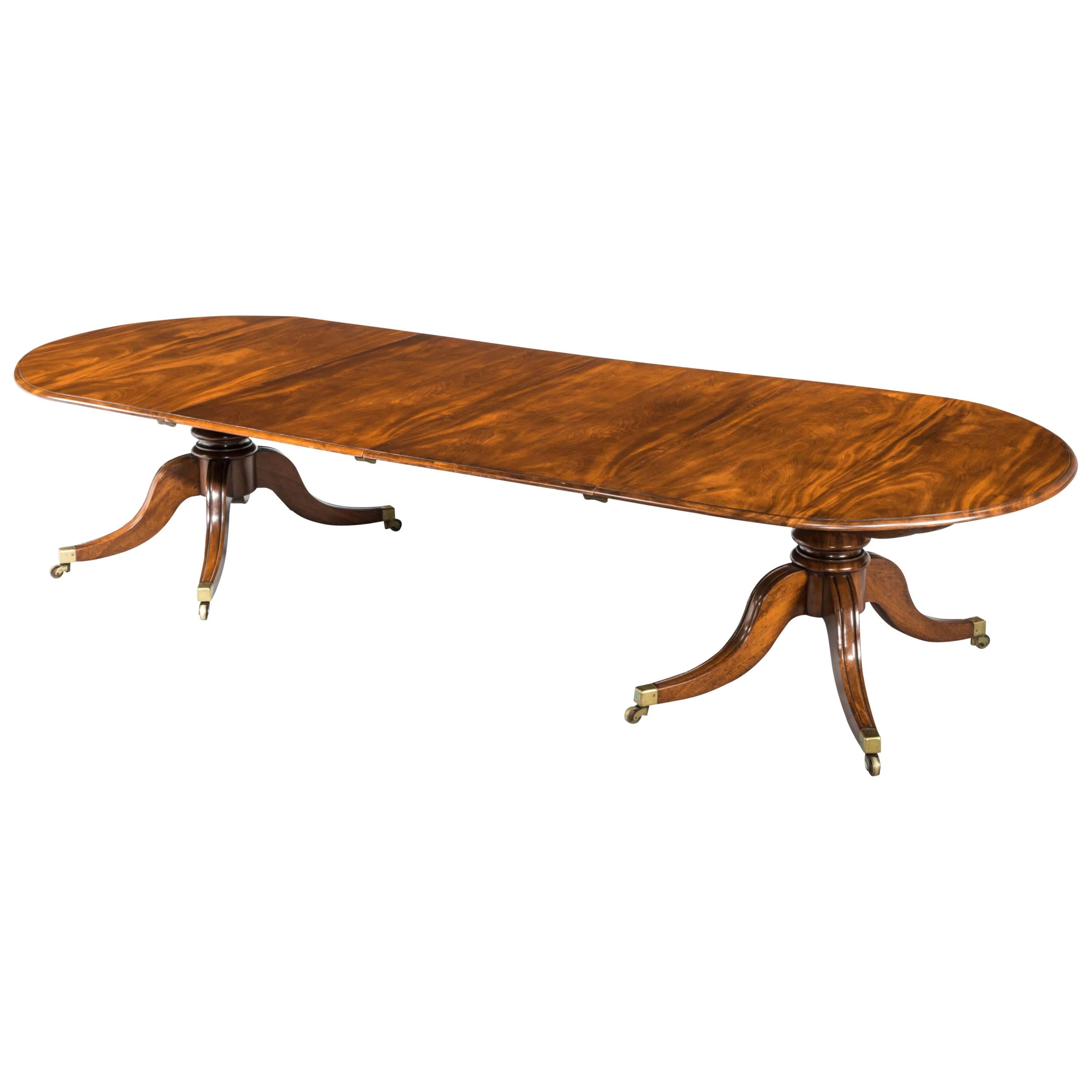 A Rare Regency Period Two Pillar Dining Table at 1stDibs