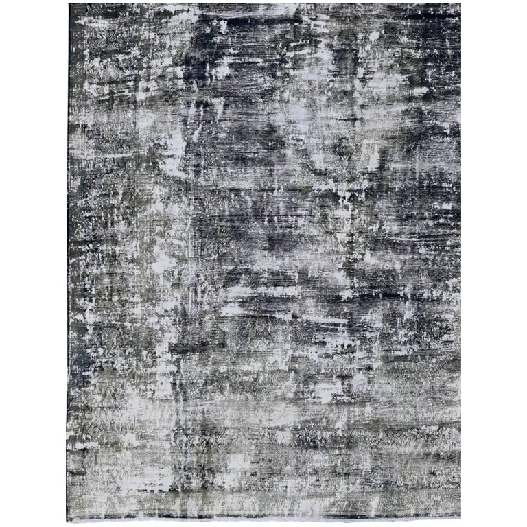 Distressed Vintage Persian Rug with Modern Design in Shades of Dark ...