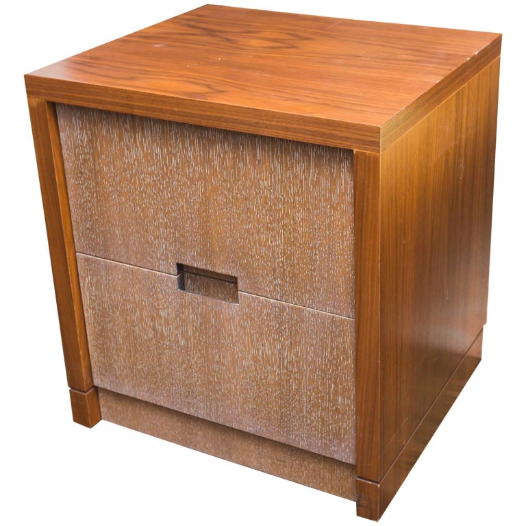 Walnut and Cerused Oak Two-Drawer Cabinet at 1stDibs