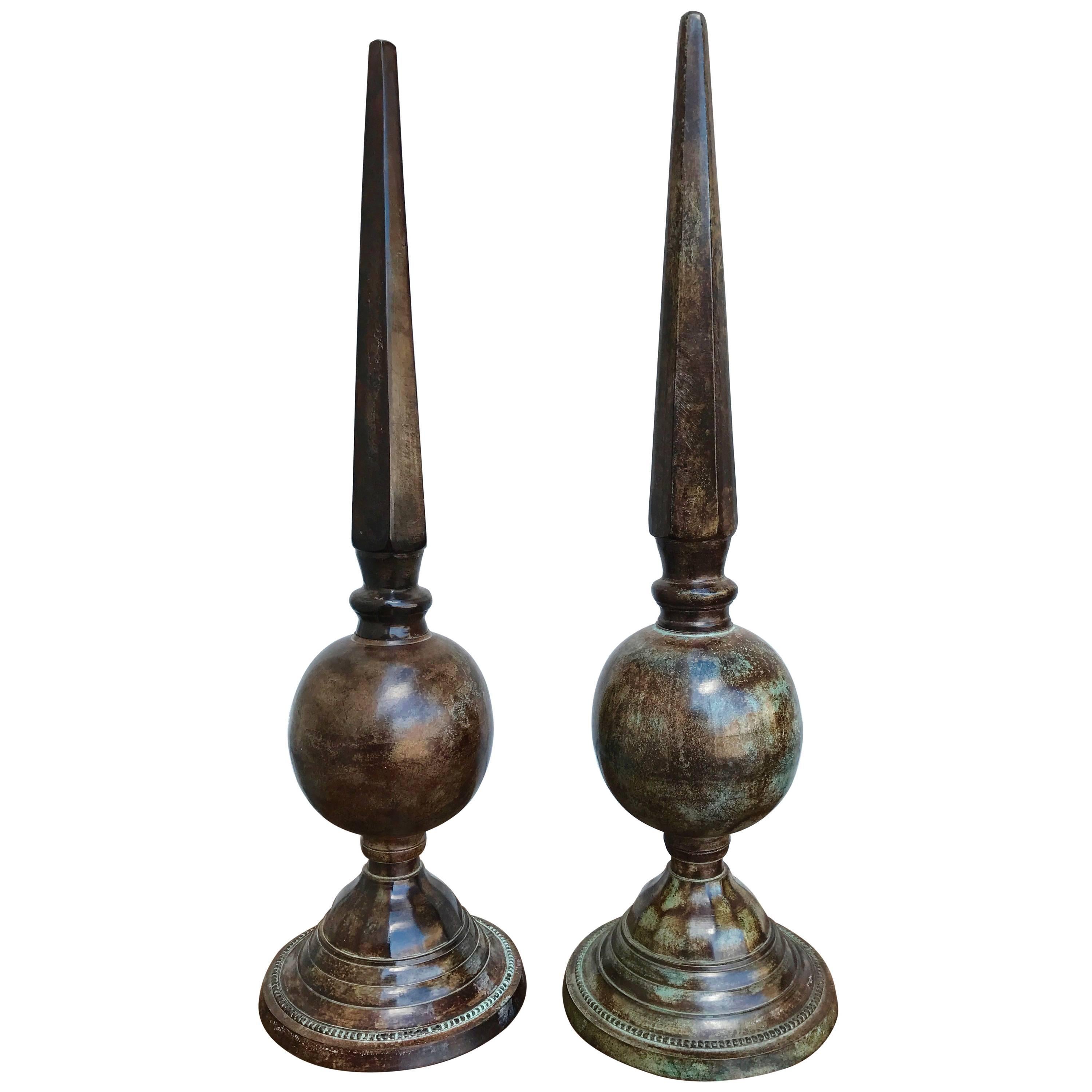 Pair of Copper Vedigris Obelisk Finials at 1stDibs | ohio copper finials