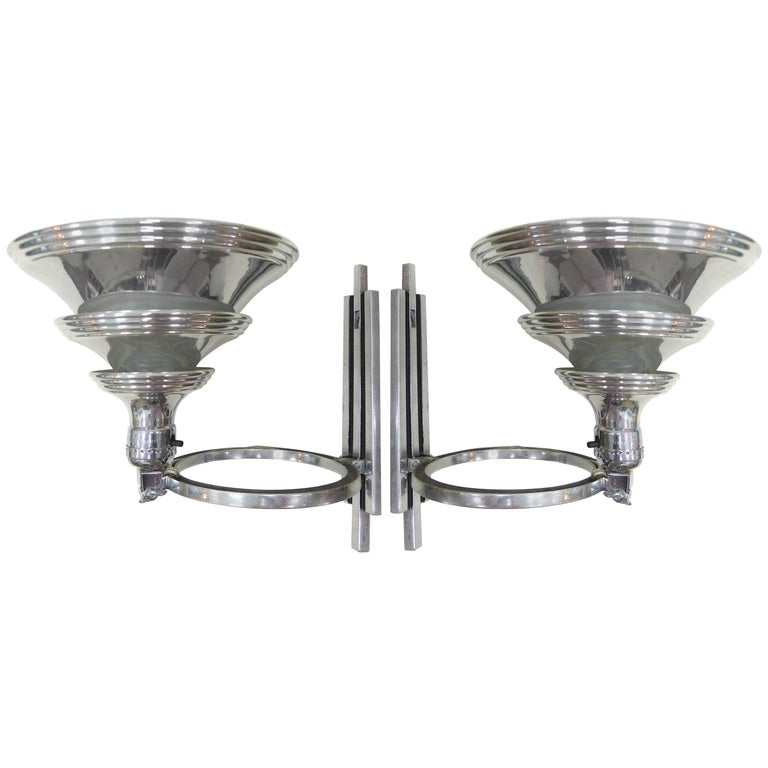 Art Deco Flip Sconces by Edward Kent for the Railley Corporation For ...