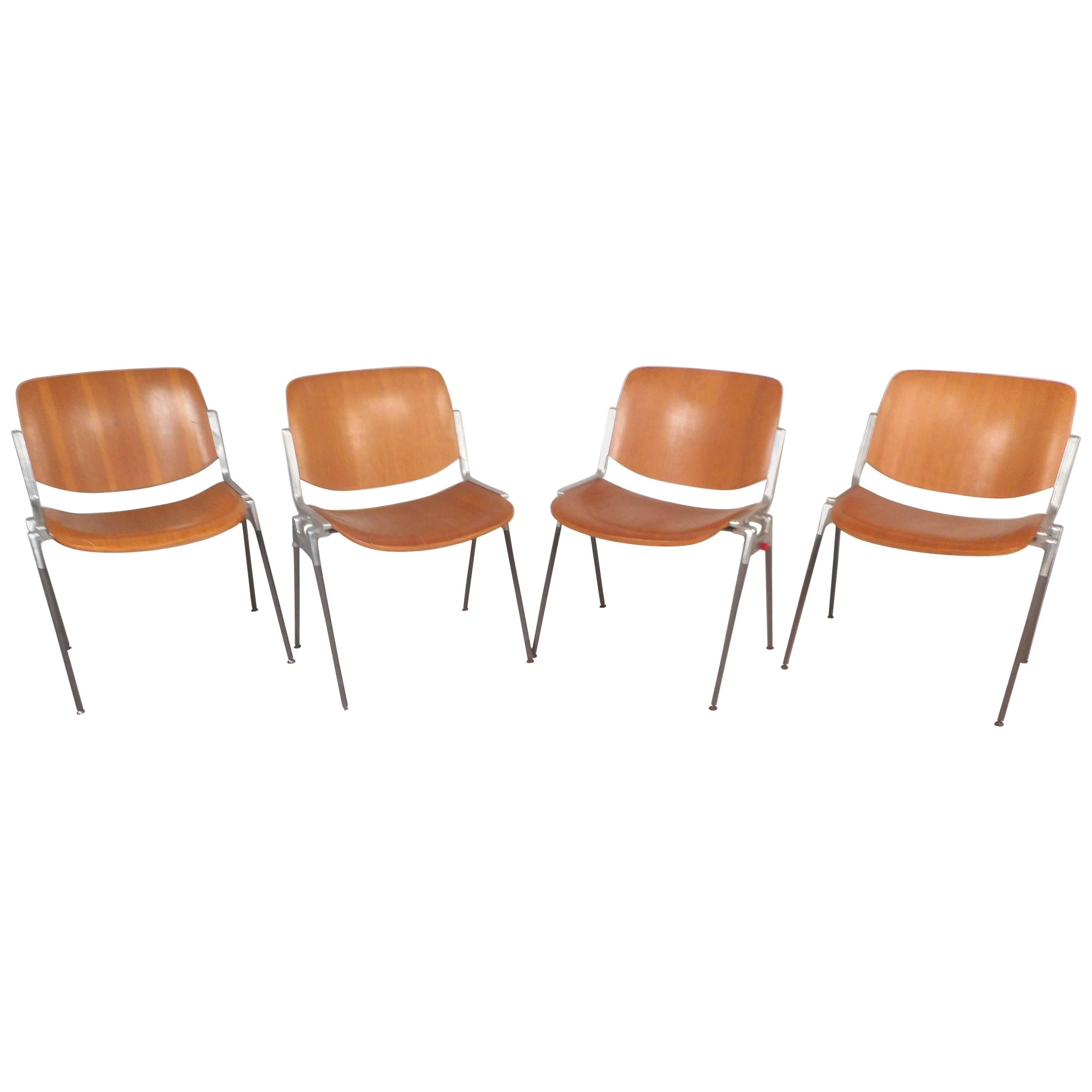 Set of Mid-Century Modern Italian Stacking Chairs by Giancarlo Piretti ...