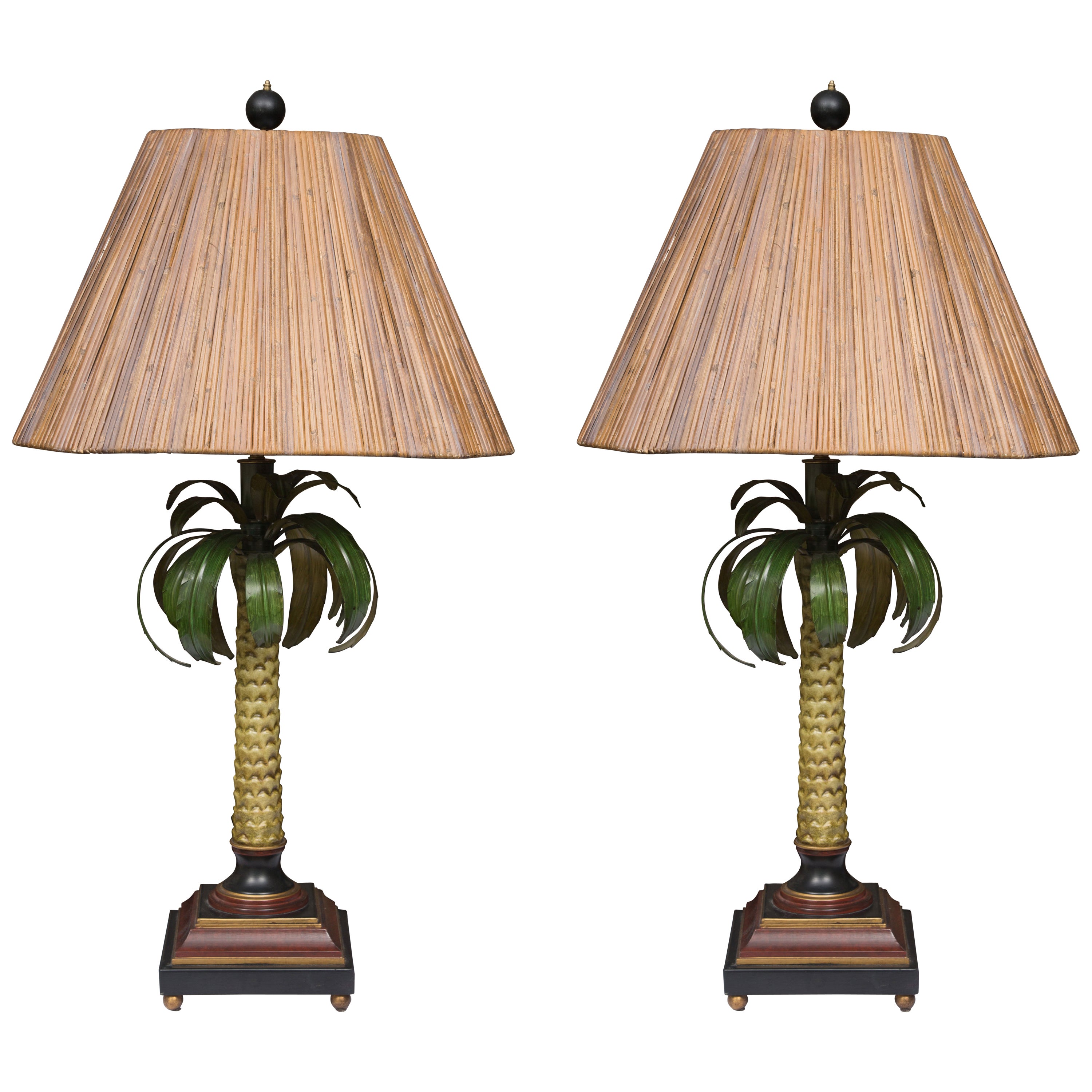 Antique Pairpoint Reverse Painted Lamp with Palm Trees and Beach Scene ...
