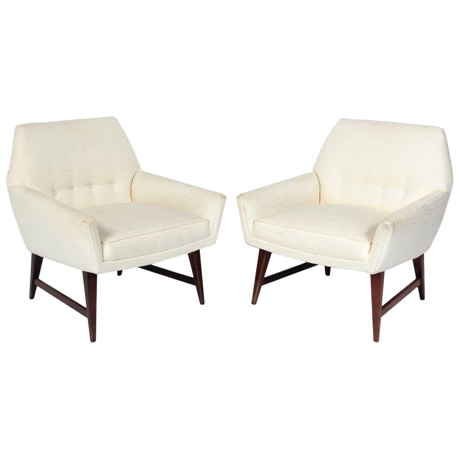Pair of Angular Danish Modern Lounge Chairs at 1stDibs