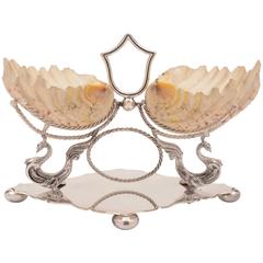 19th Century Victorian Shell and Silver Plated Centrepiece at 1stDibs