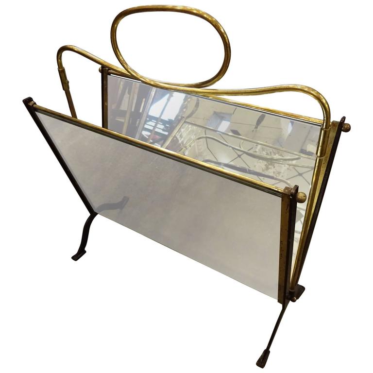 Mid-20th Century Brass Mirror Magazine Holder at 1stDibs