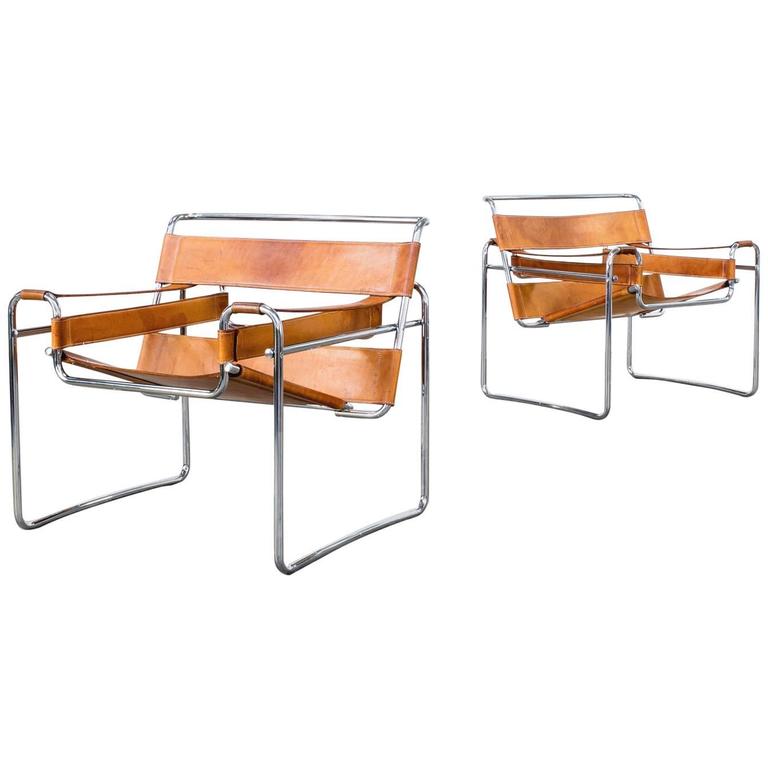 Marcel Breuer "Wassily B3" Chair for Gavina Italy Set of Two For Sale ...