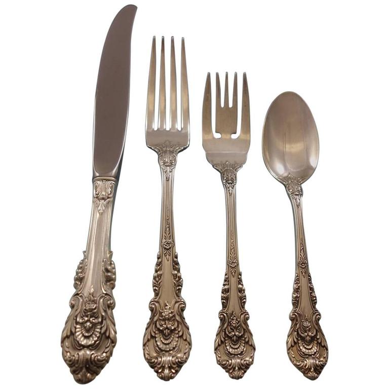 Sir Christopher by Wallace Sterling Silver Flatware Set 113 Pcs Dinner ...