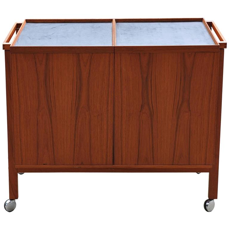 Niels Erik Glasdam Jensen Expandable Bar Cart For Sale at 1stDibs