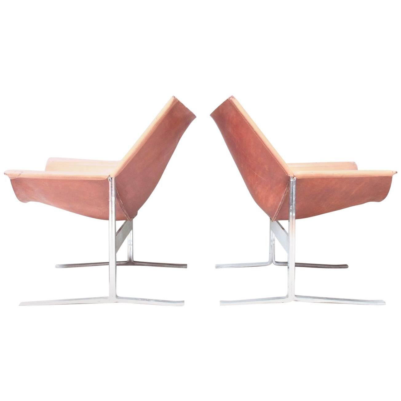 Leather Sling Chairs by Clement Meadmore at 1stDibs