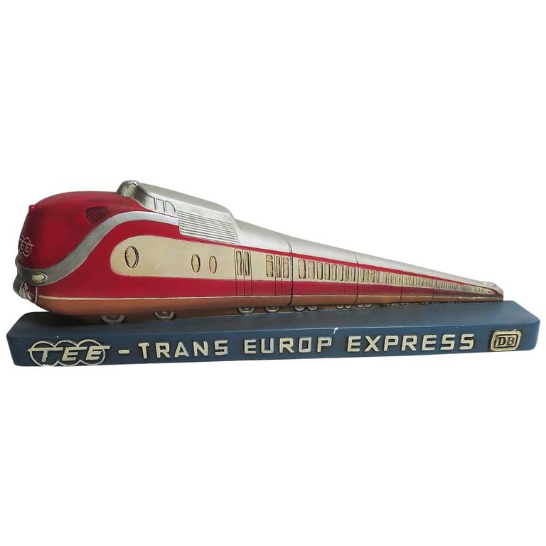 Trans Europ Express Rare Streamlined Plaster Train Display at 1stDibs