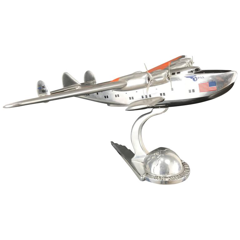 Large Cast Aluminum Airline Desk Model, Pan Am Yankee Clipper, Gary ...