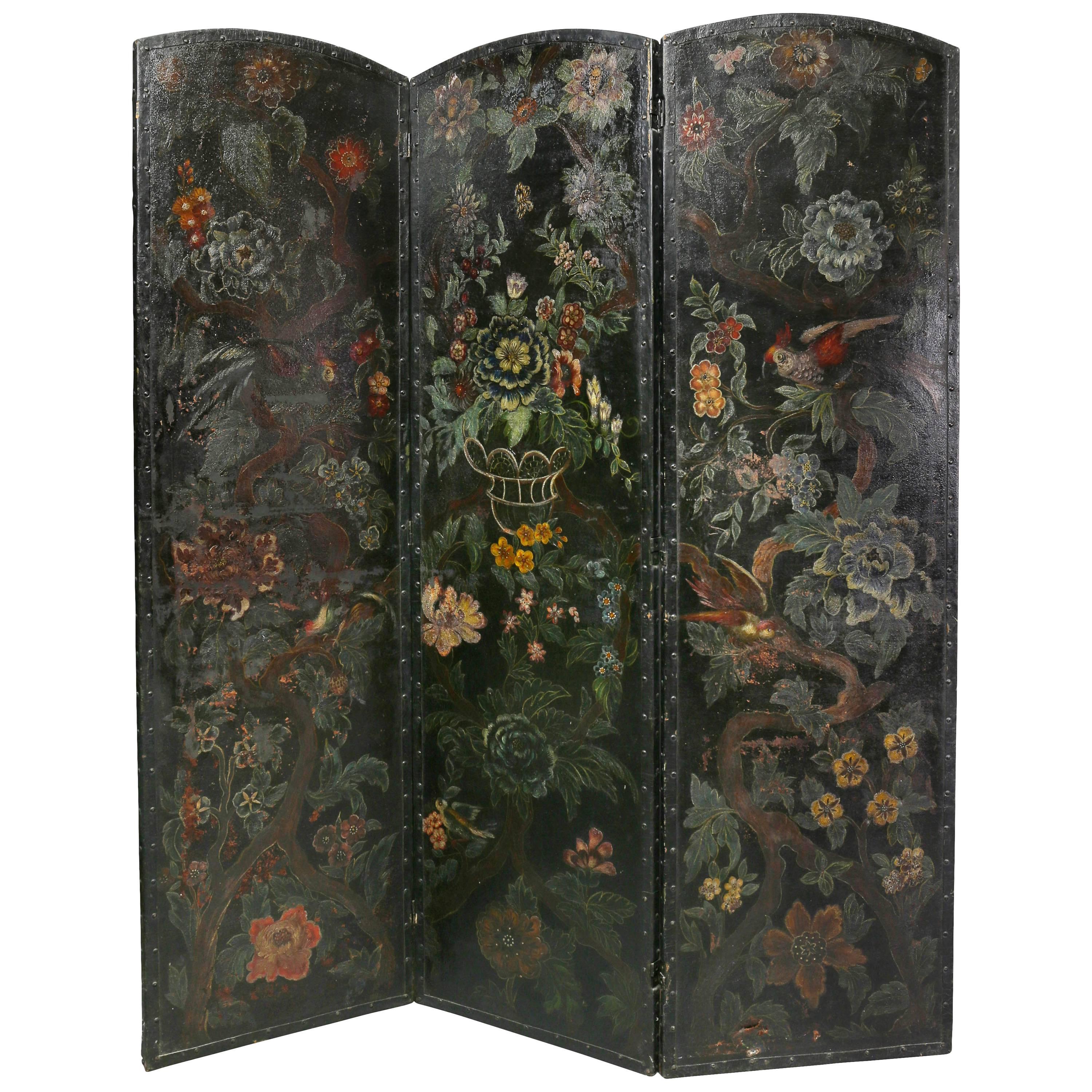 Victorian Three-Panel Leather Screen at 1stDibs | victorian screens