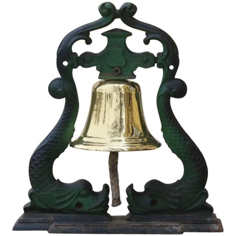 Brass Bell on Iron Frame at 1stDibs
