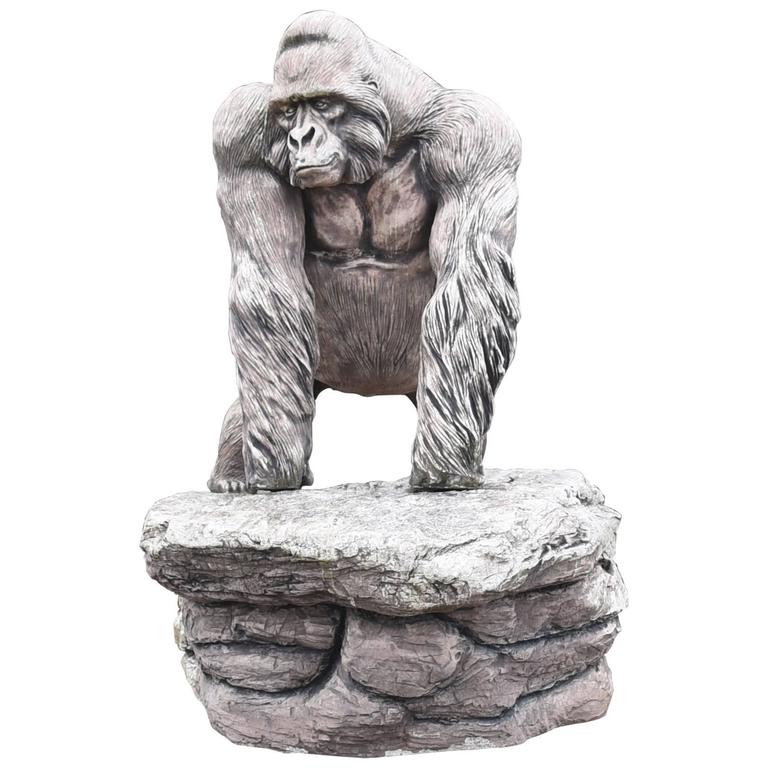 Giant Lifesize Stone Gorilla Garden Statue Monkey Ape Art For Sale at ...