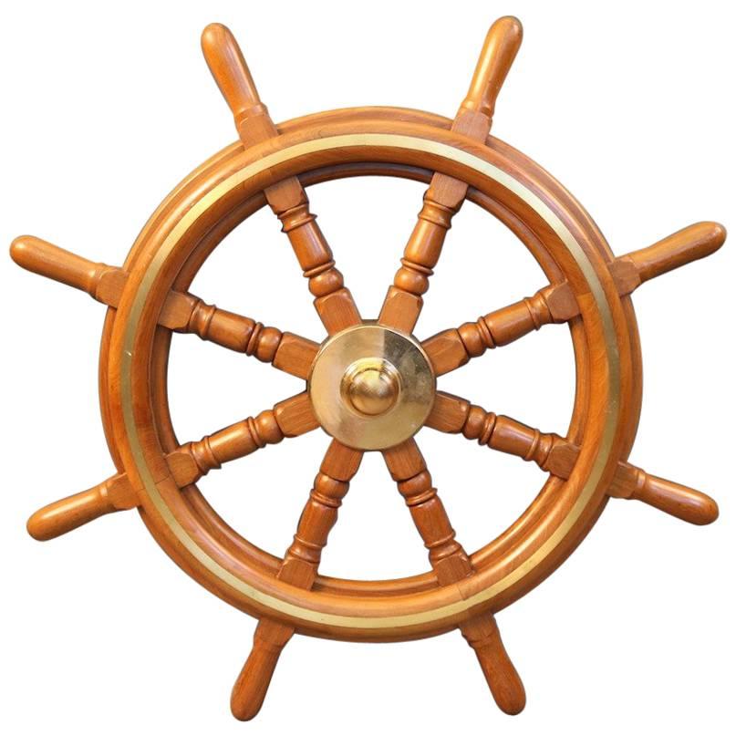 12-Spoke Varnished Ship's Wheel For Sale at 1stdibs