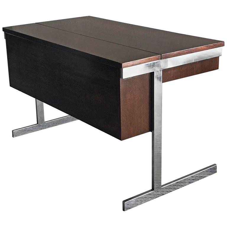 Lane Rosewood and Chrome Desk at 1stDibs