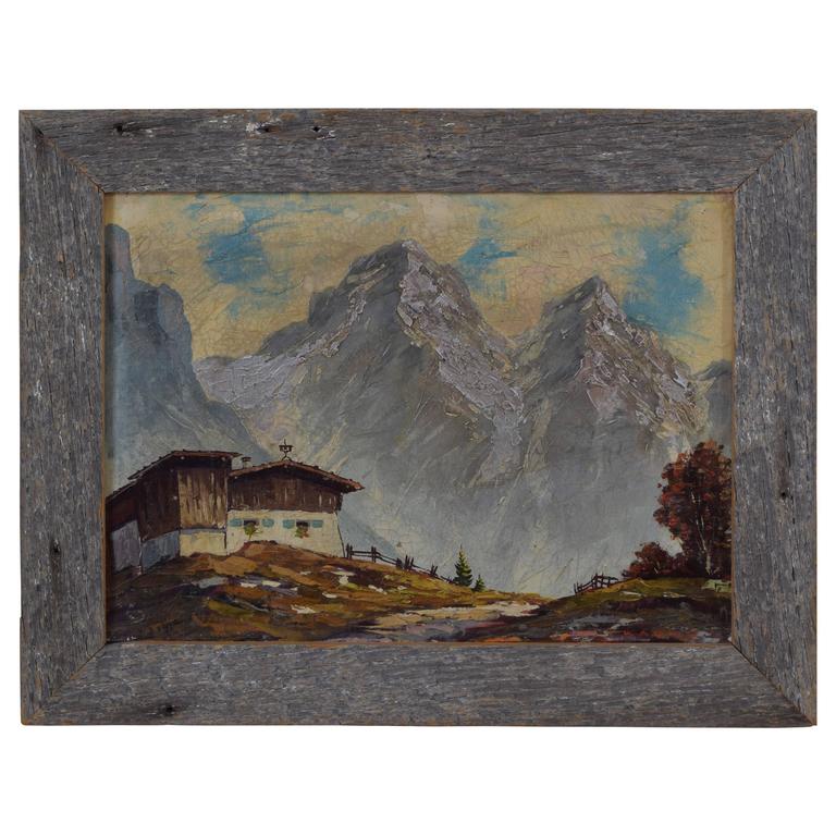 Austrian Oil Painting, "Mountains," Second Quarter of the 20th Century ...