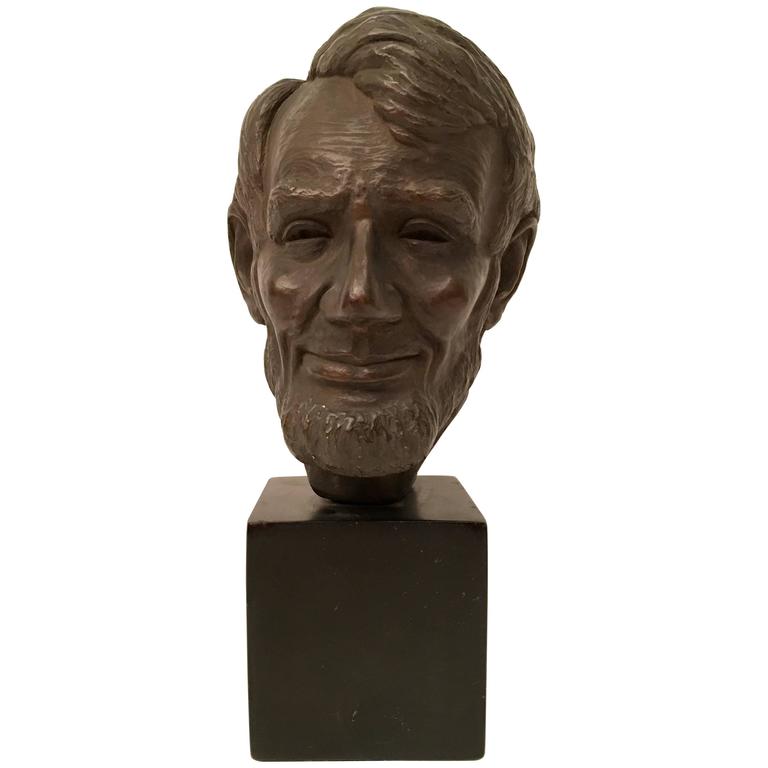 Mid-Century Bronze Bust of Abraham Lincoln at 1stDibs