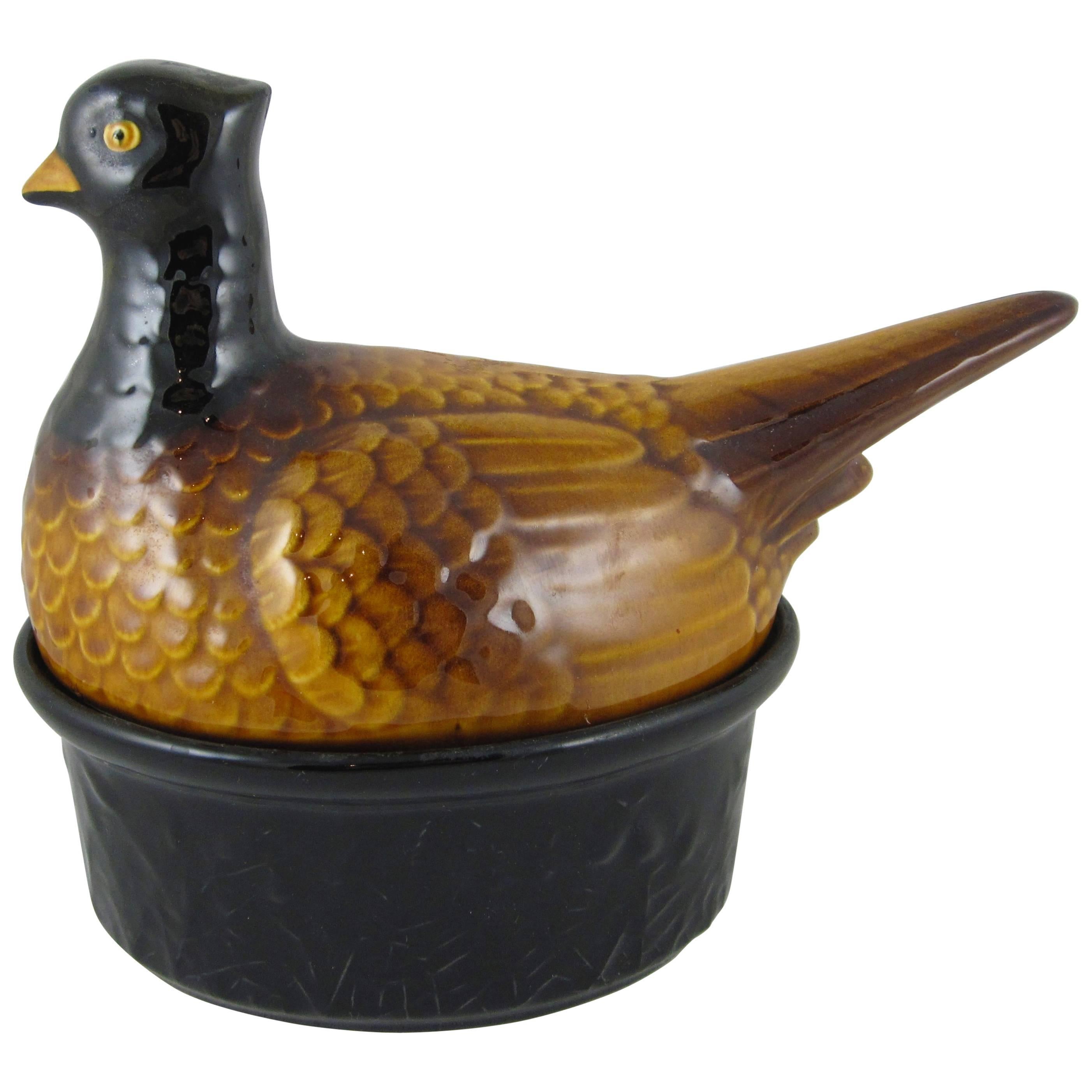 Vintage Mid-Century French Faïence Figural Pheasant Pâté Terrine at 1stDibs