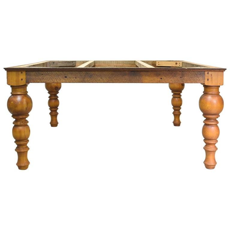 Vintage Pine Farmhouse Table Base Without Top at 1stDibs