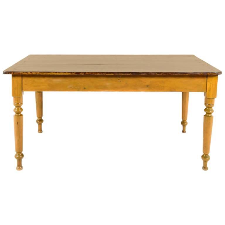 Antique Canadiana Solid Plank Table at 1stDibs
