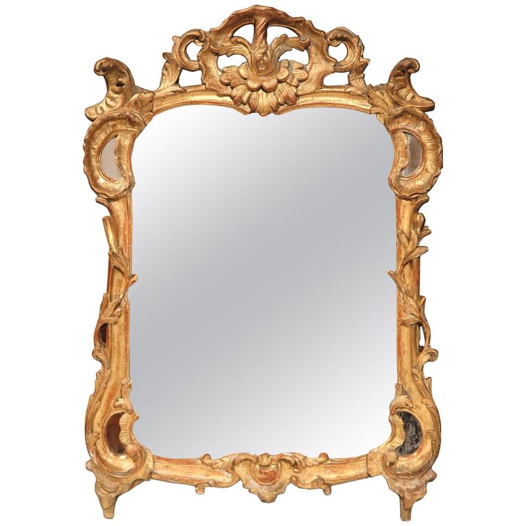 18th Century French Louis XV Carved Giltwood Mirror from Provence at ...