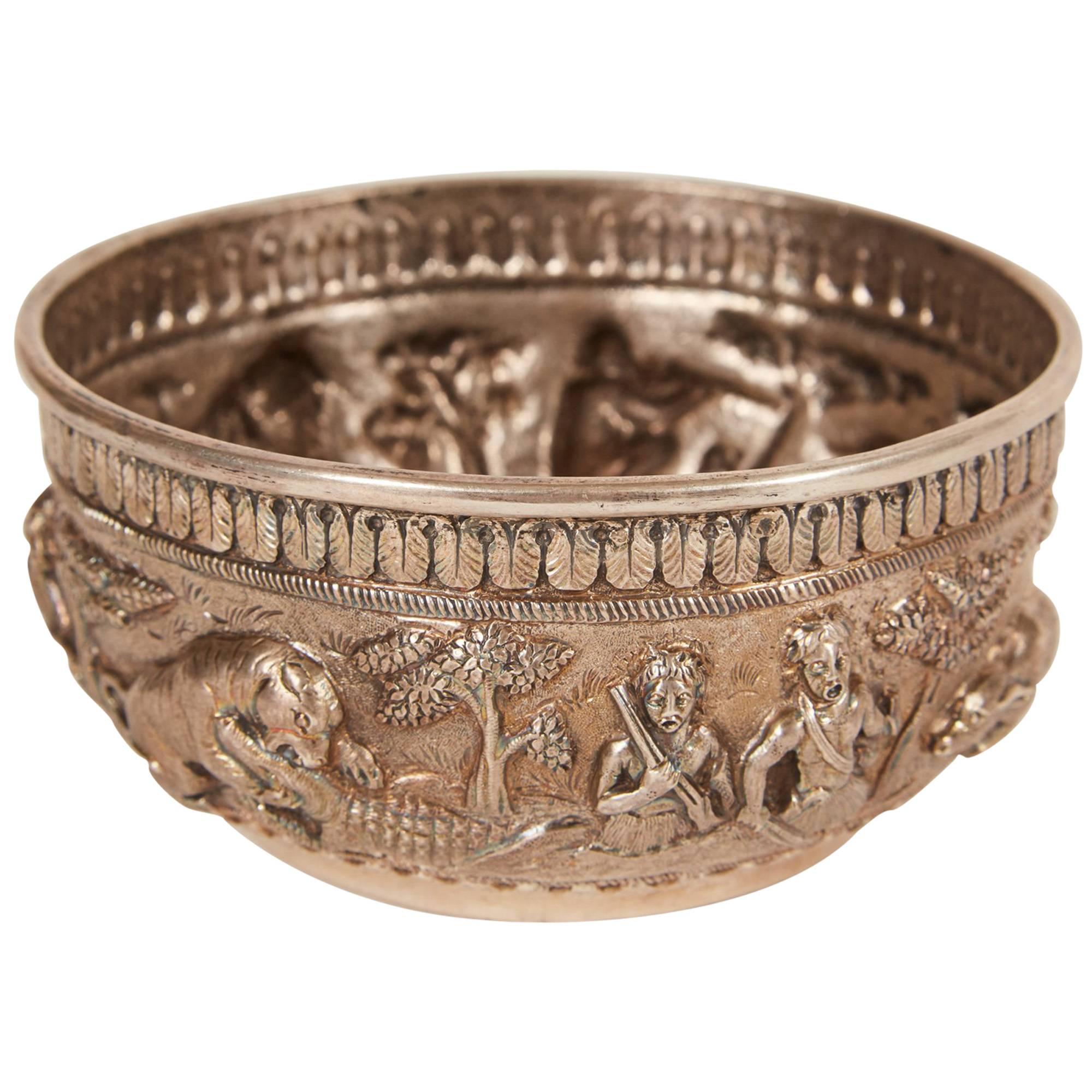 Small 20th Century Indian Silver Bowl with Relief For Sale at 1stDibs ...